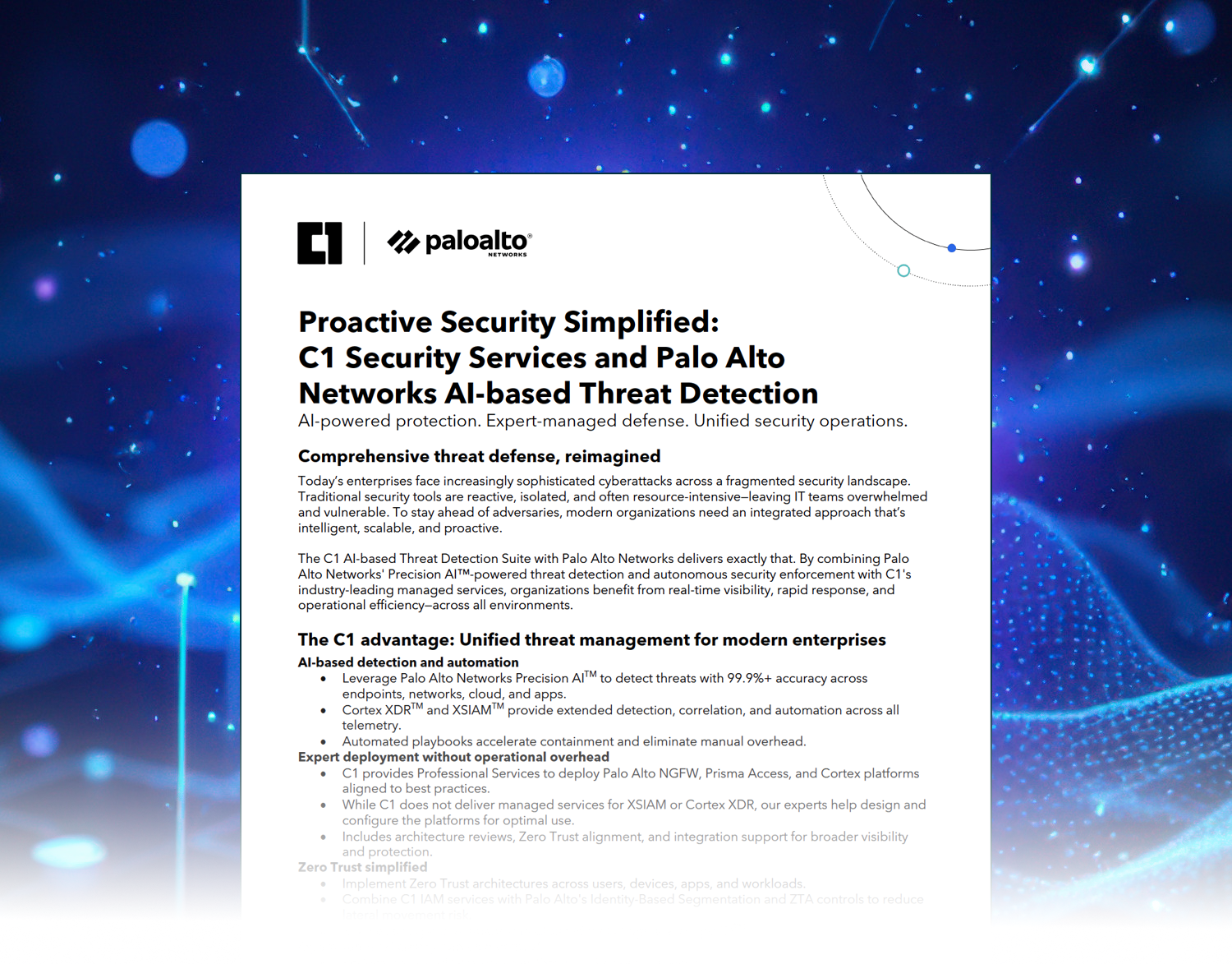 Datasheet | Proactive Security Simplified: C1 Security Services and Palo Alto Networks AI-based ...